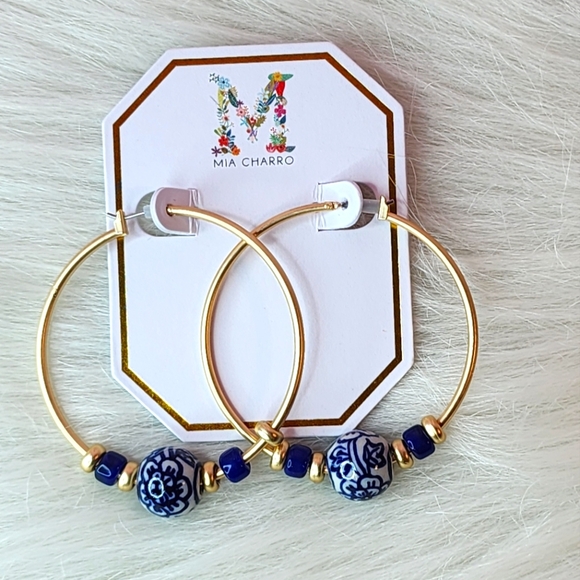 Mia Charro | Jewelry | Mia Charro Gold Hoop Earrings With Portugese ...